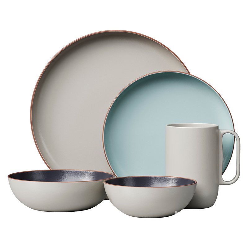 Miller Full Dinnerware Set 3d model download free maxve