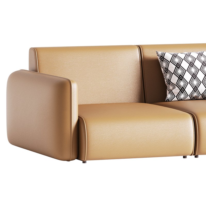 Modern Single Brown Sofa 3d model download free maxve