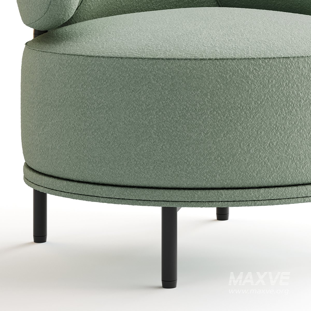 Penn Taupe Boucle Wing Back Accent Chair 3d model Download Maxve