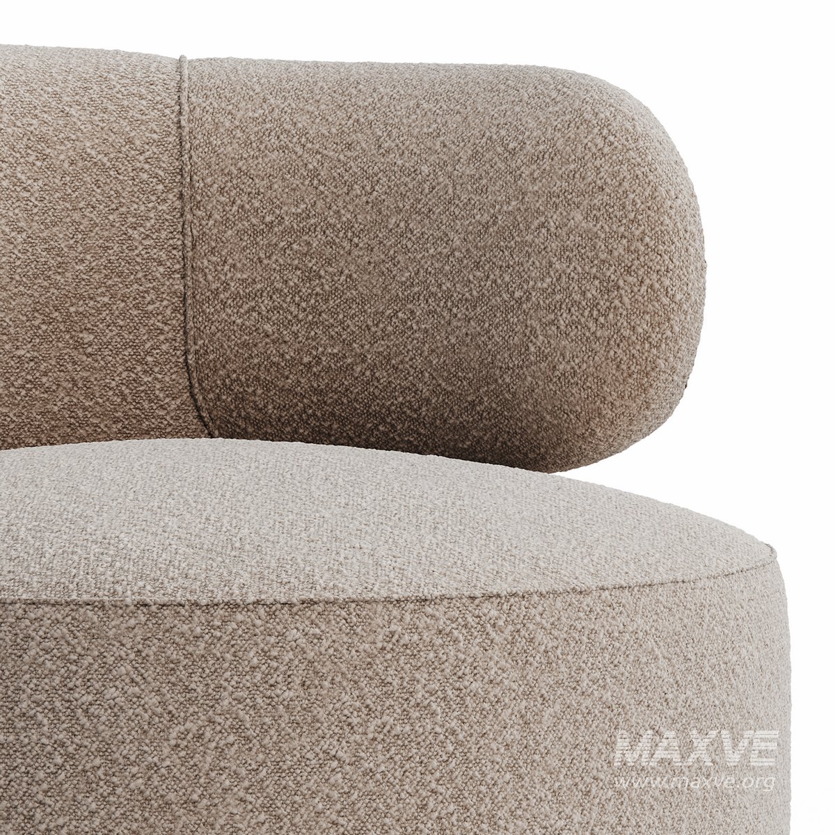 Penn Taupe Boucle Wing Back Accent Chair 3d model Download Maxve