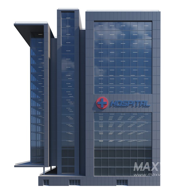 hospital building 01 3d model download free maxve