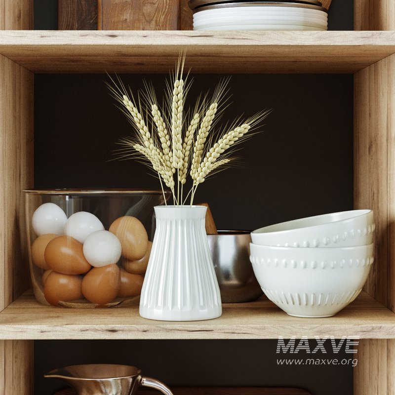 Kitchen Decorative set 042 3d model download free maxve