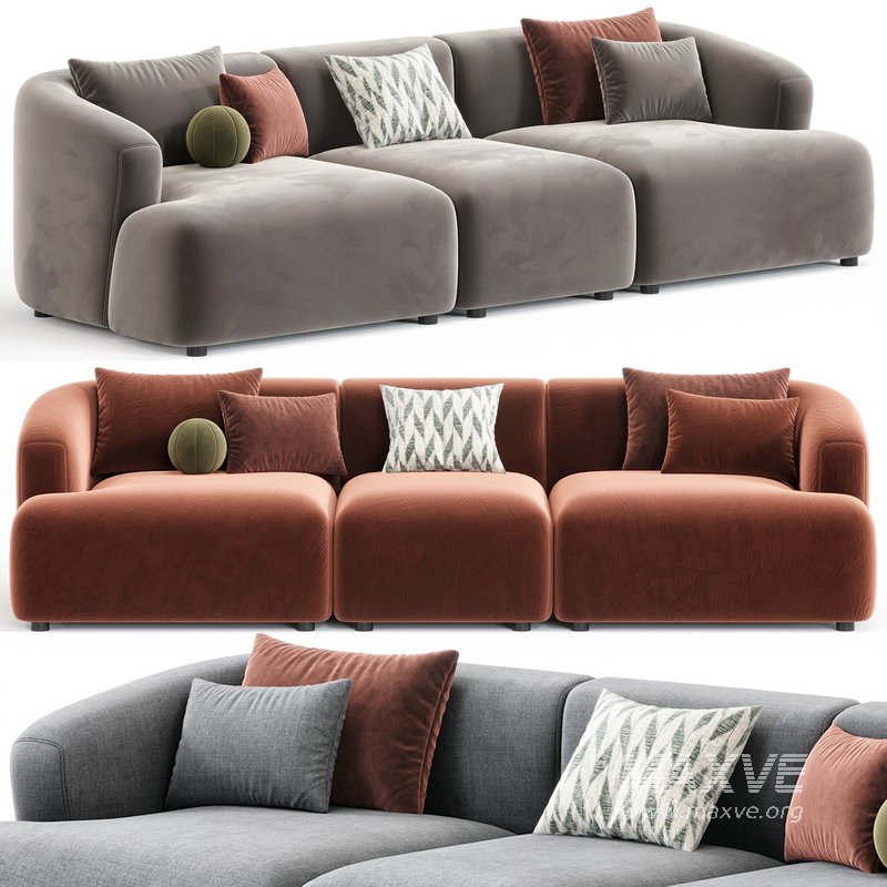 Sofia 3 Plazas Sofa By Westwing 3d model Download Maxve