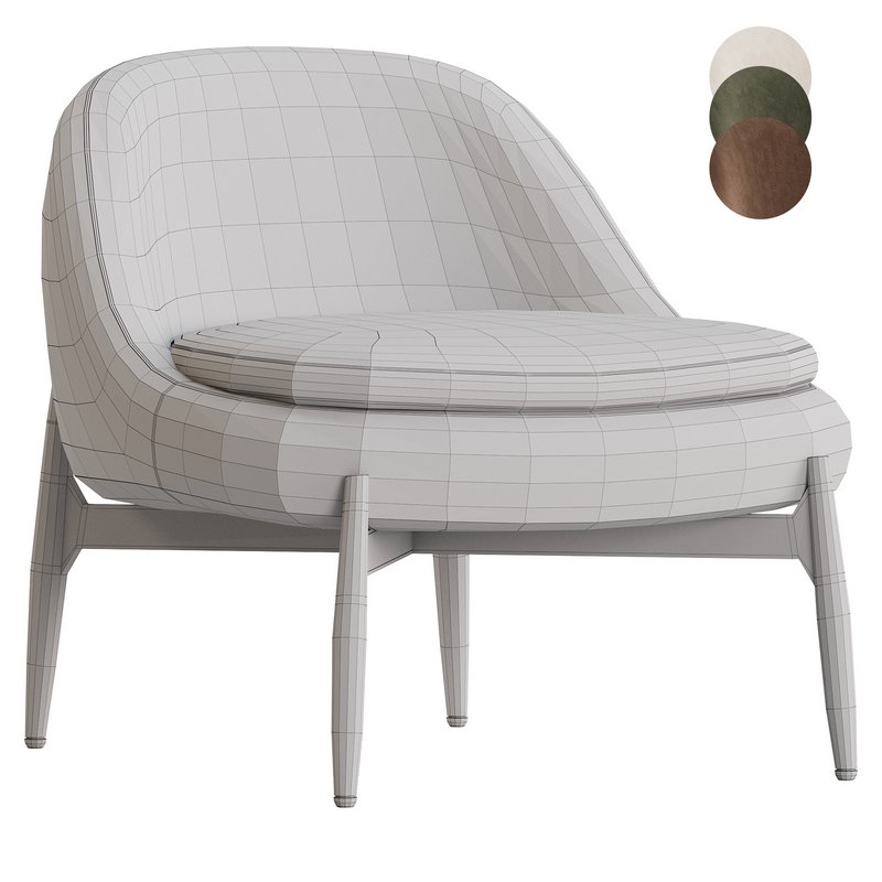 Minotti Sendai Easy Chair 3d model Download Maxve
