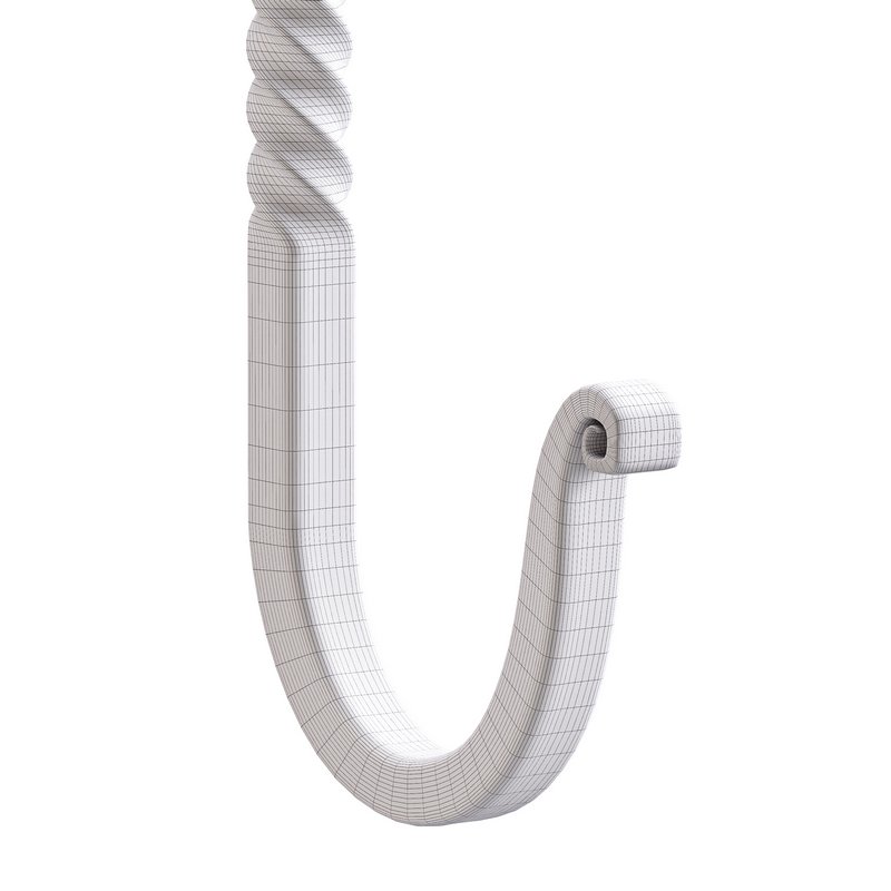 Black Wrought Iron Wall Mount Hooks 3d model download free maxve