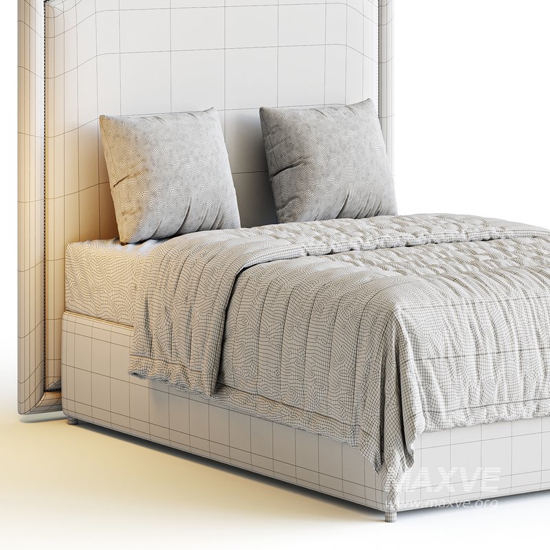 Rachel Bed - Double 3d model Download Maxve