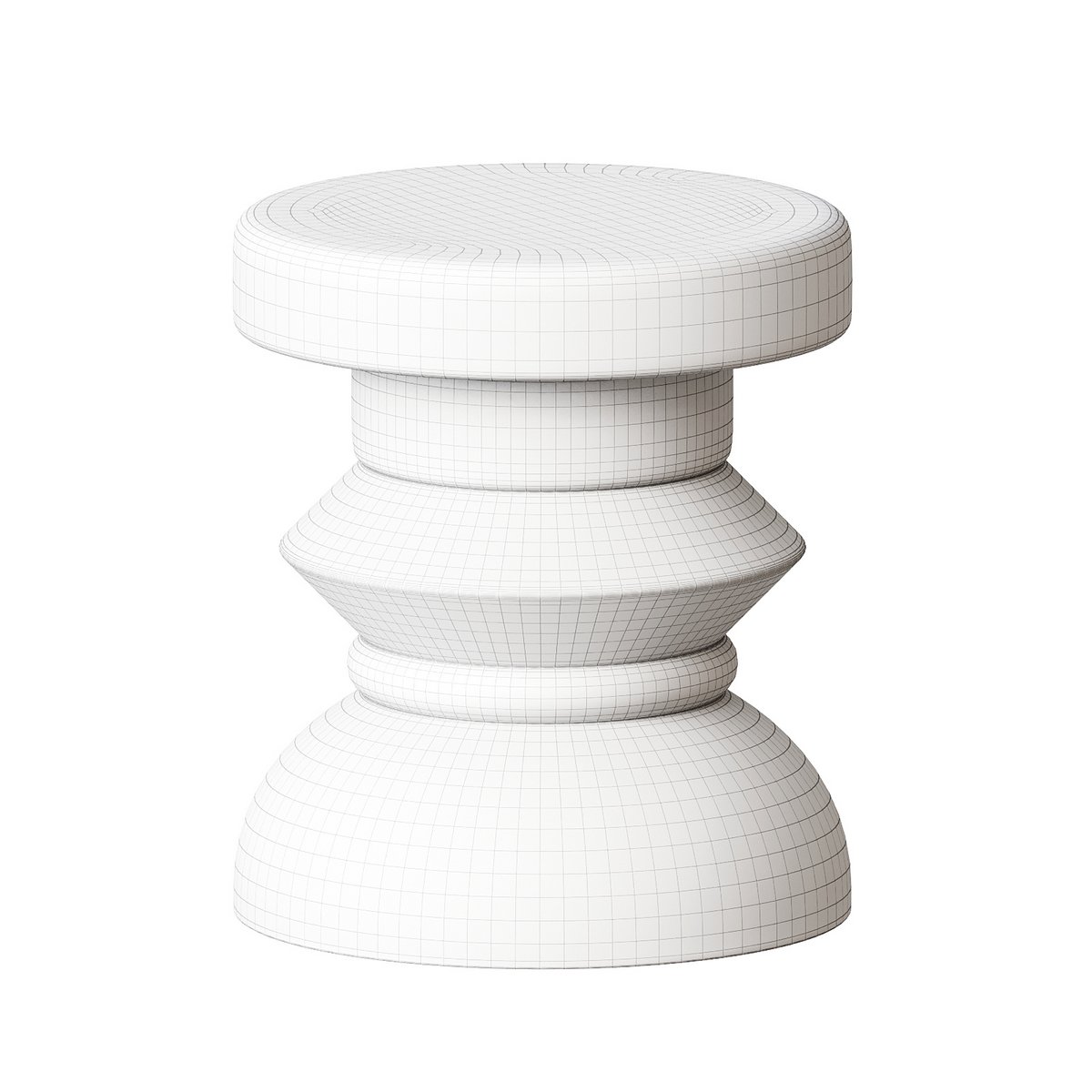 Curved Base Concrete Stool 3d model Download Maxve