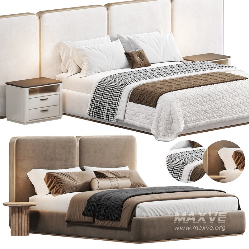 GEM UPHOLSTERED KING QUEEN BED by adrianahoyos 3d model Download Maxve