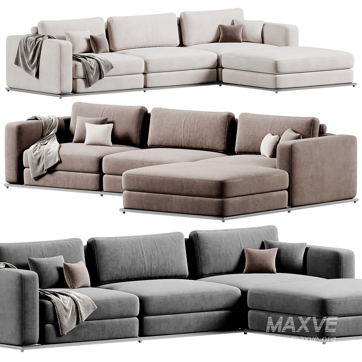 Milo Modular Sectional 3d model Download Maxve