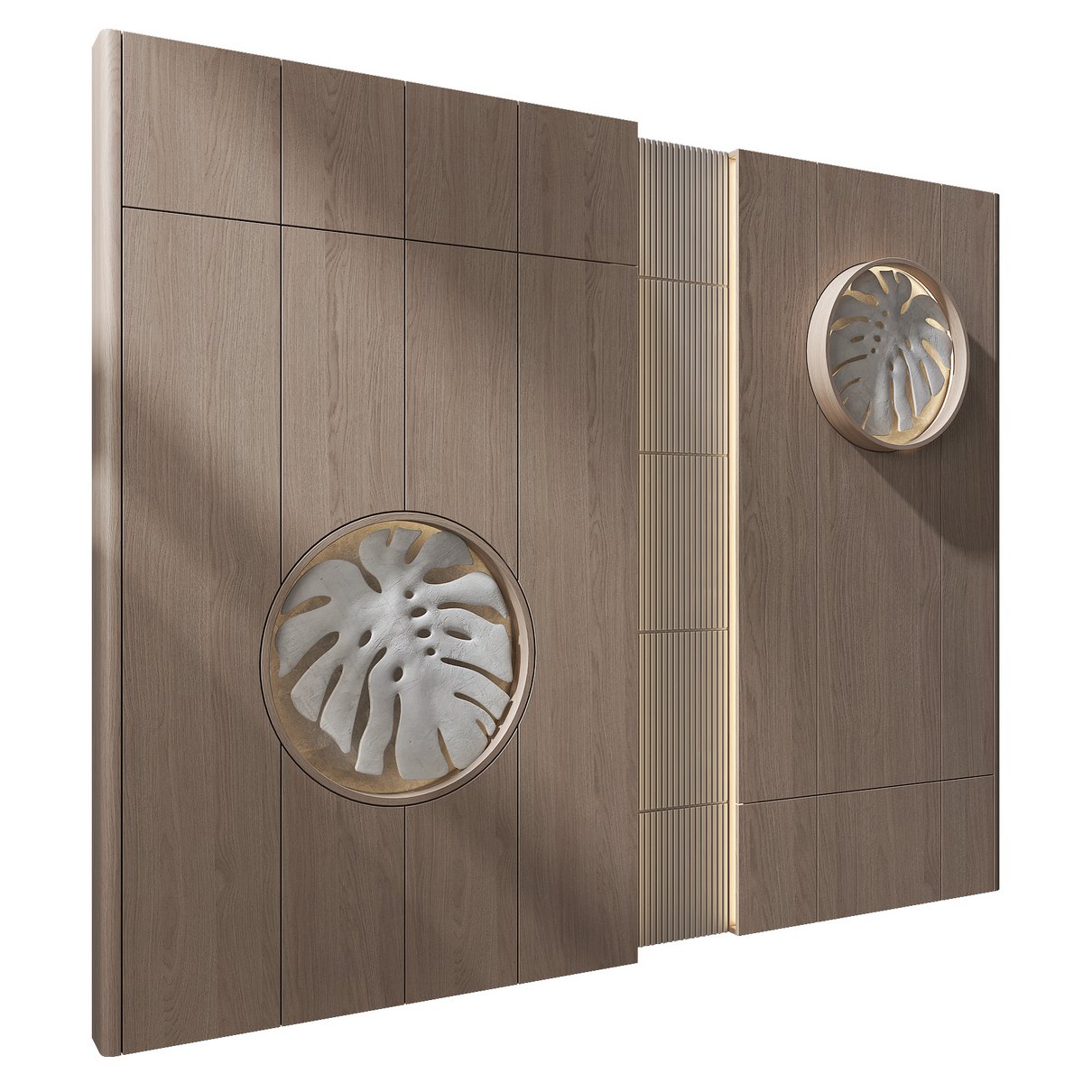 Monstera Wall Panel Decor 3d model Download Maxve