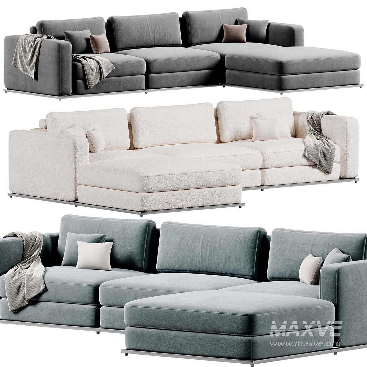 Milo Modular Sectional 3d model Download Maxve