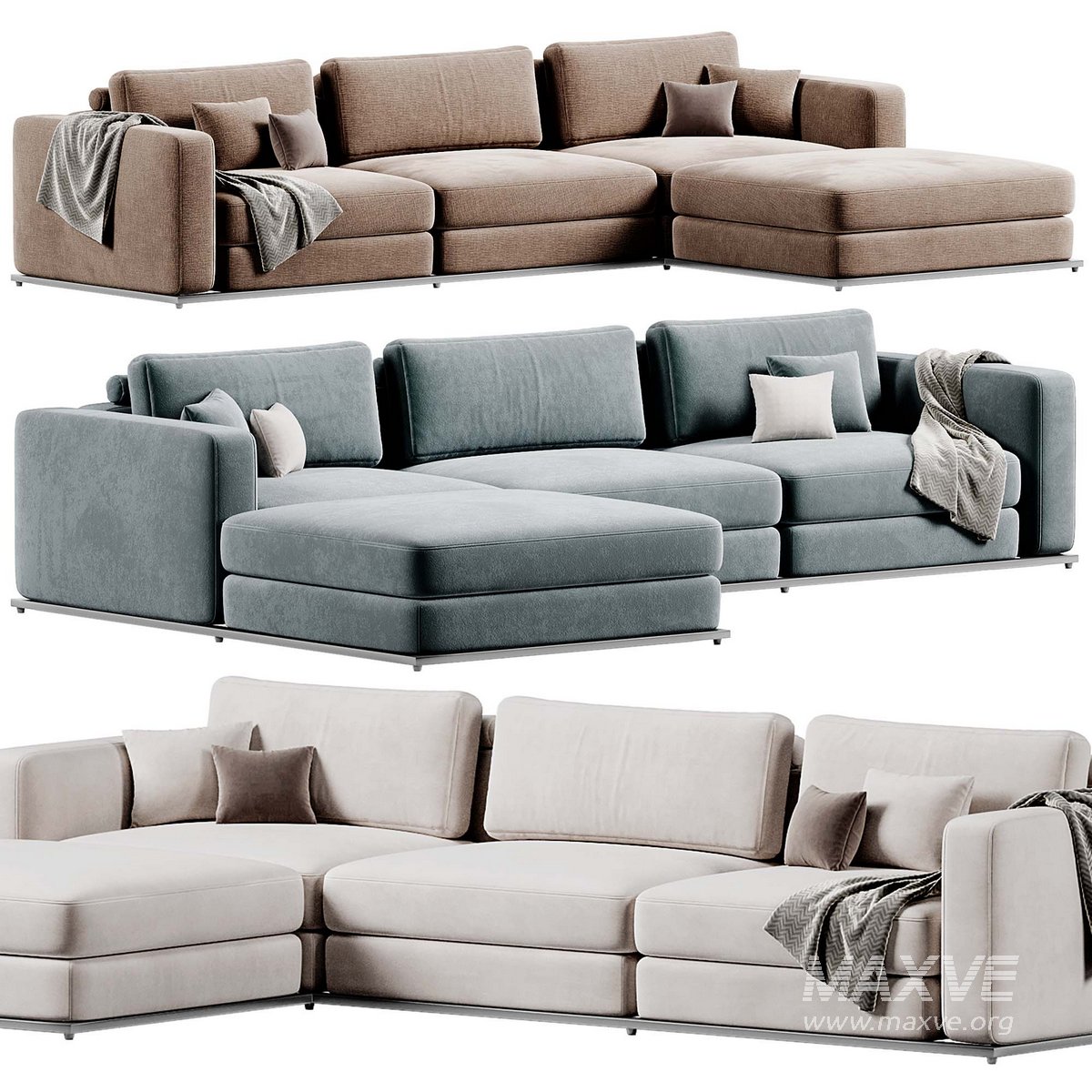 Milo Modular Sectional 3d model Download Maxve