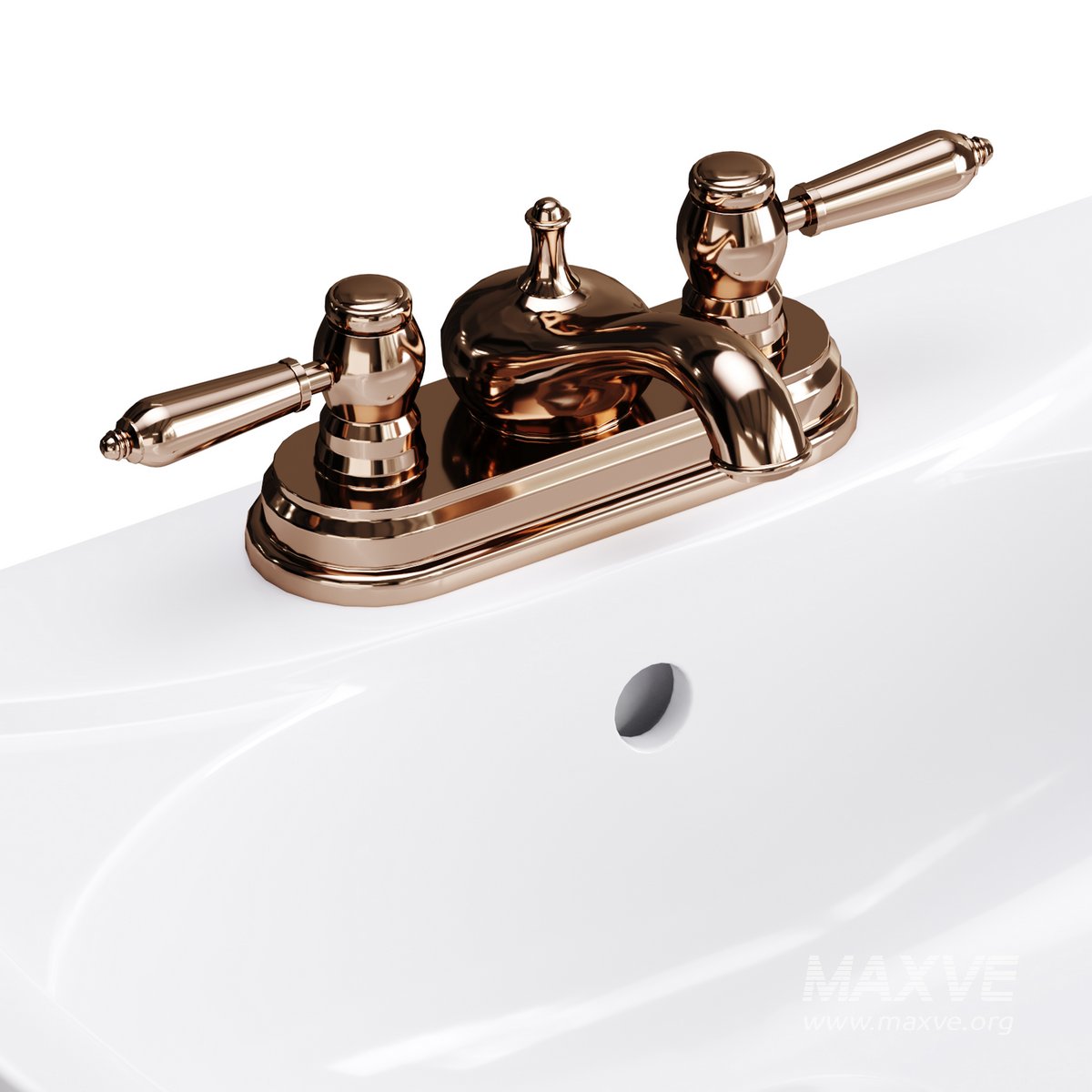 Ondine Pedestal white washbasin 3d model Download Maxve