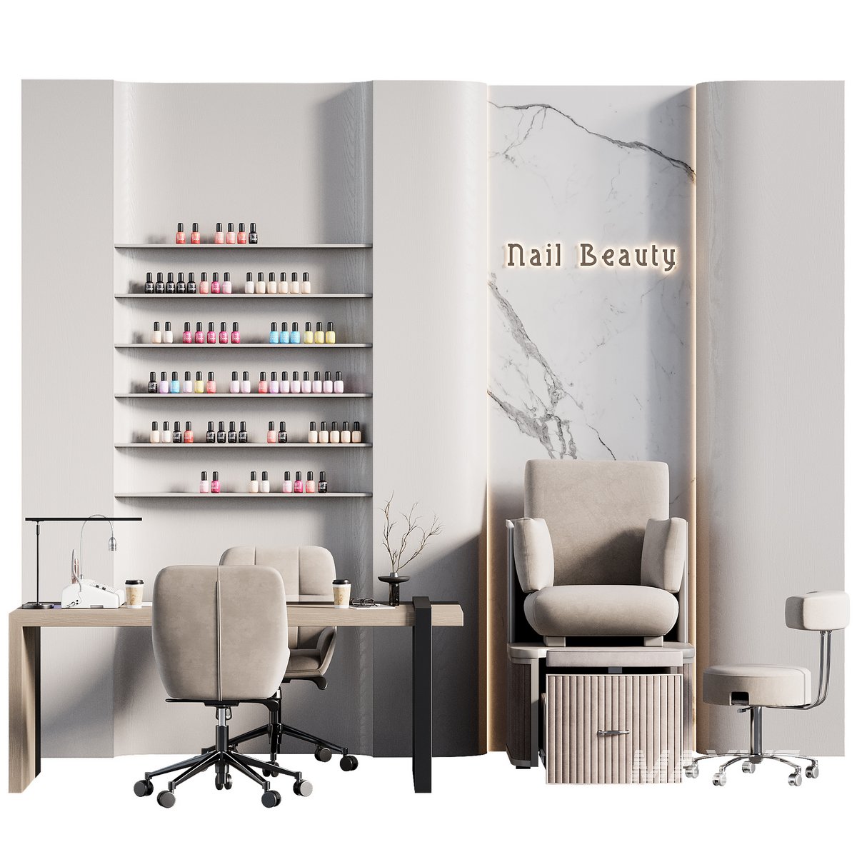 Manicure & pedicure area in the beauty salon 05 3d model Download Maxve