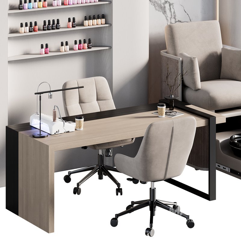 Manicure & pedicure area in the beauty salon 05 3d model Download Maxve