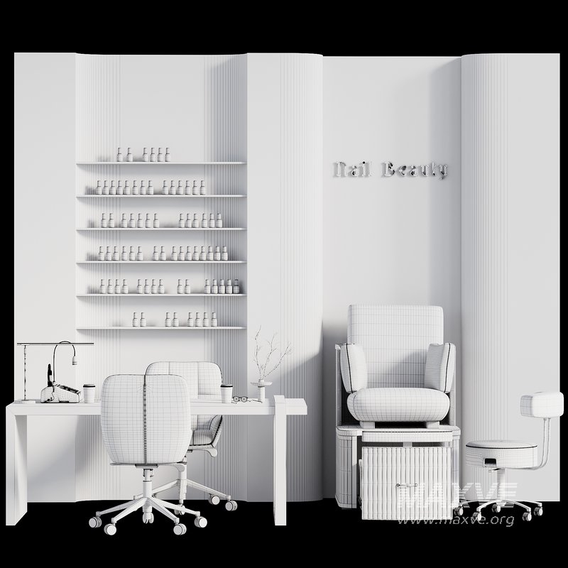 Manicure & pedicure area in the beauty salon 05 3d model Download Maxve