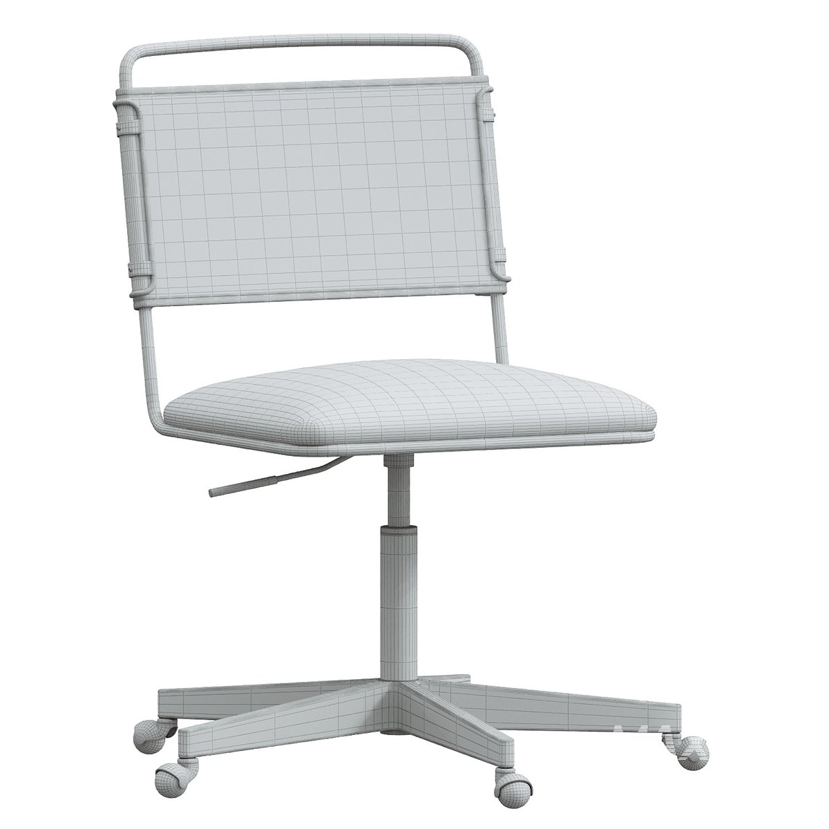 Perkins Leather Swivel Desk 3d model Download Maxve