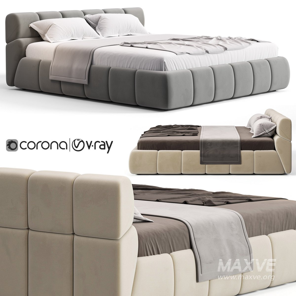 B&B ITALIA Tufty Bed 3d model Download Maxve