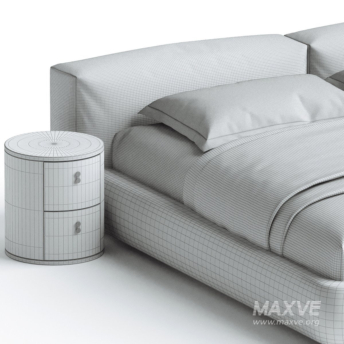 Amos Boucle White Contemporary Rectangular Head Board Bed Frame King ...