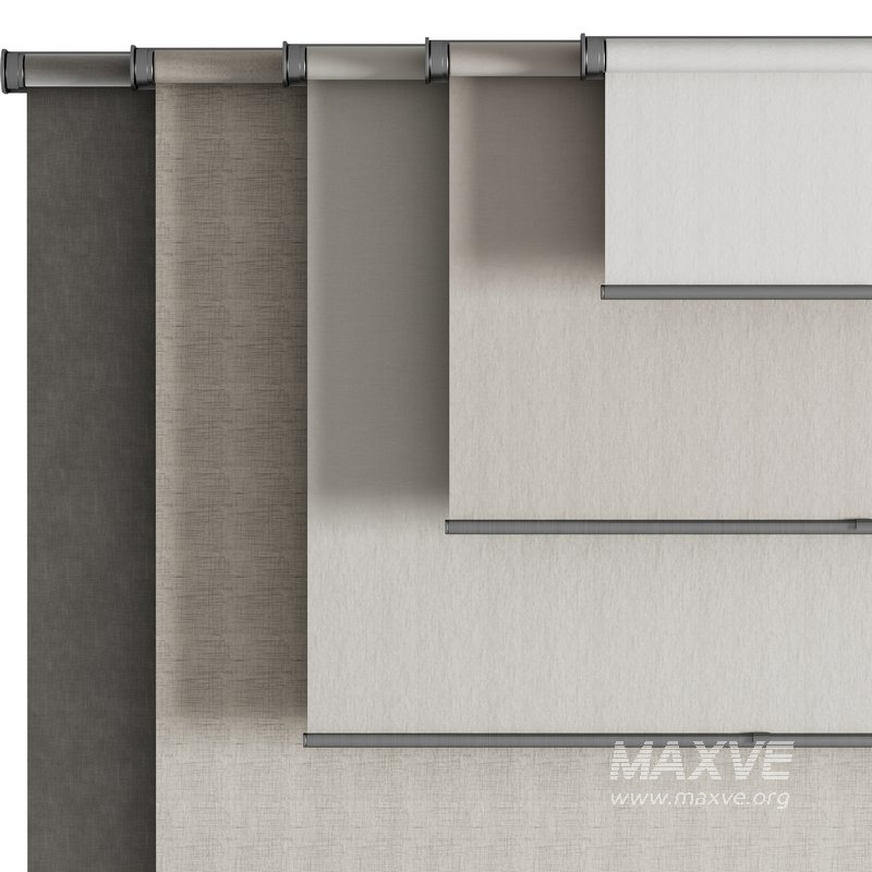 Roller Blinds set 1 3d model Download Maxve
