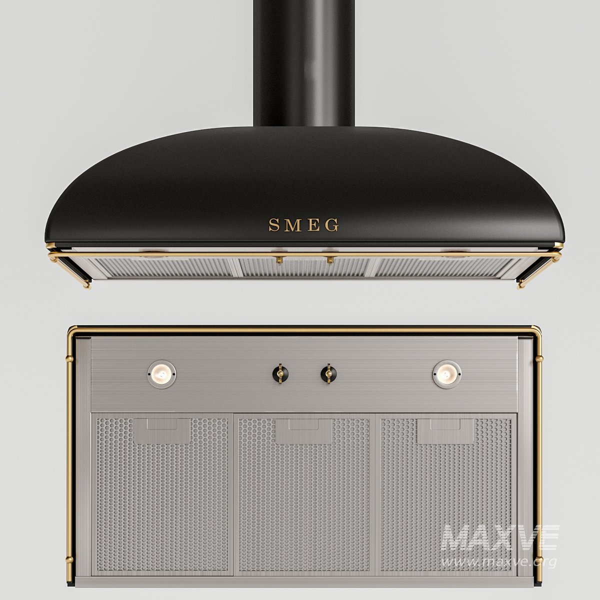 smeg black appliance 3d model Download Maxve