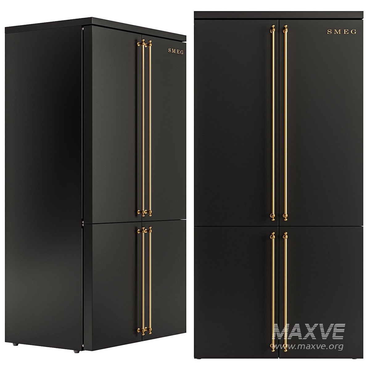 smeg black appliance 3d model Download Maxve