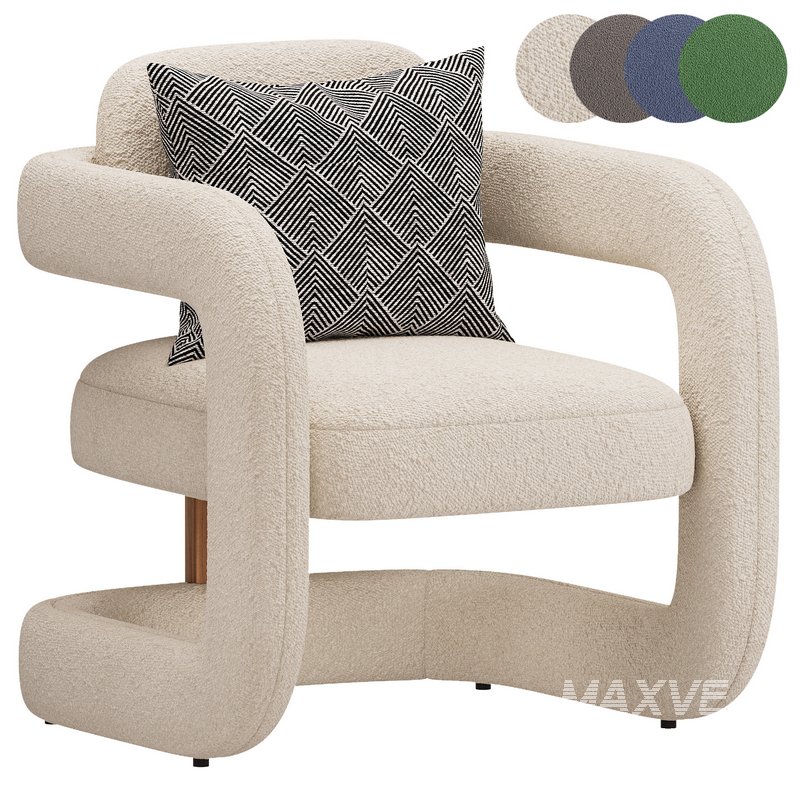 Four Hands Bronte Armchair 3d model Download Maxve