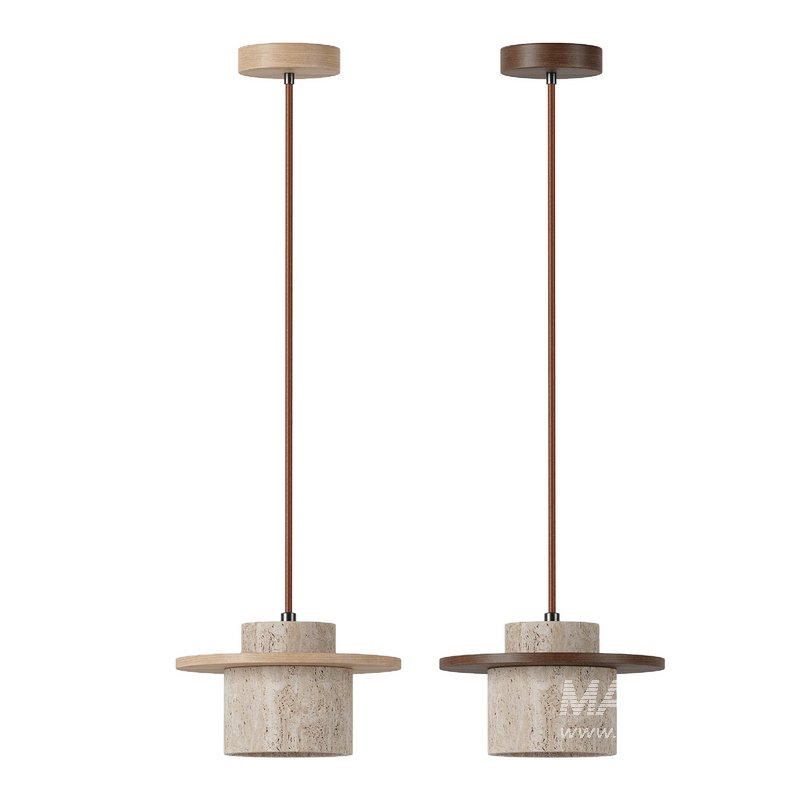 Travertine pendant light 3d model Download Maxve