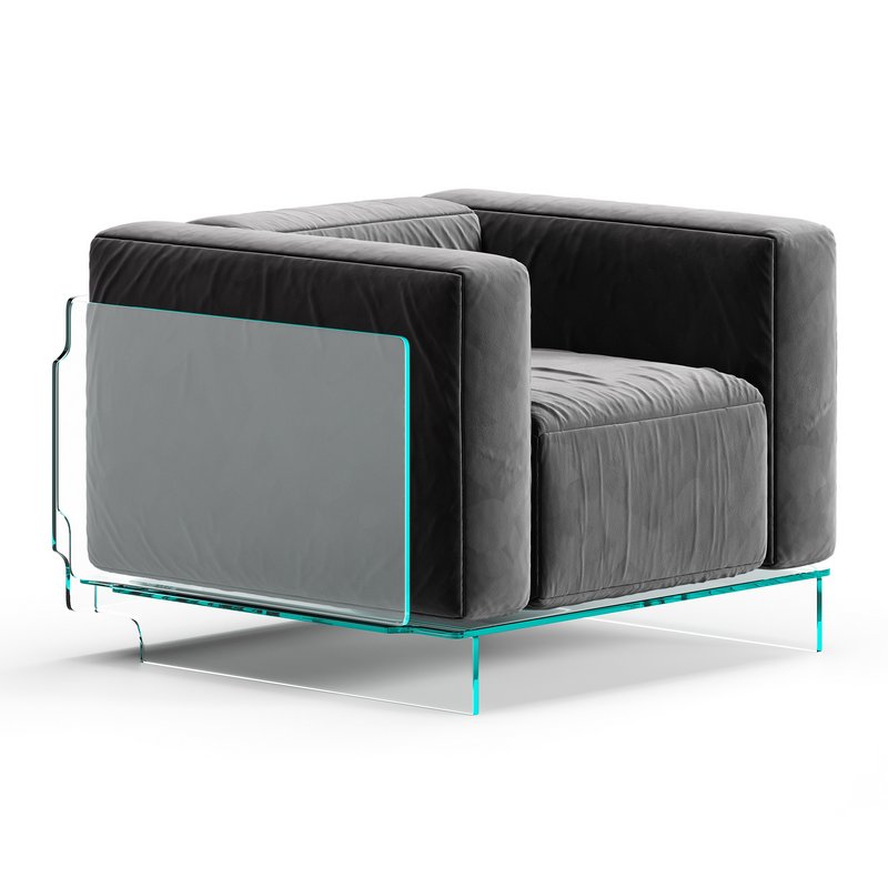 Crystal Lounge chair 3d model Download Maxve