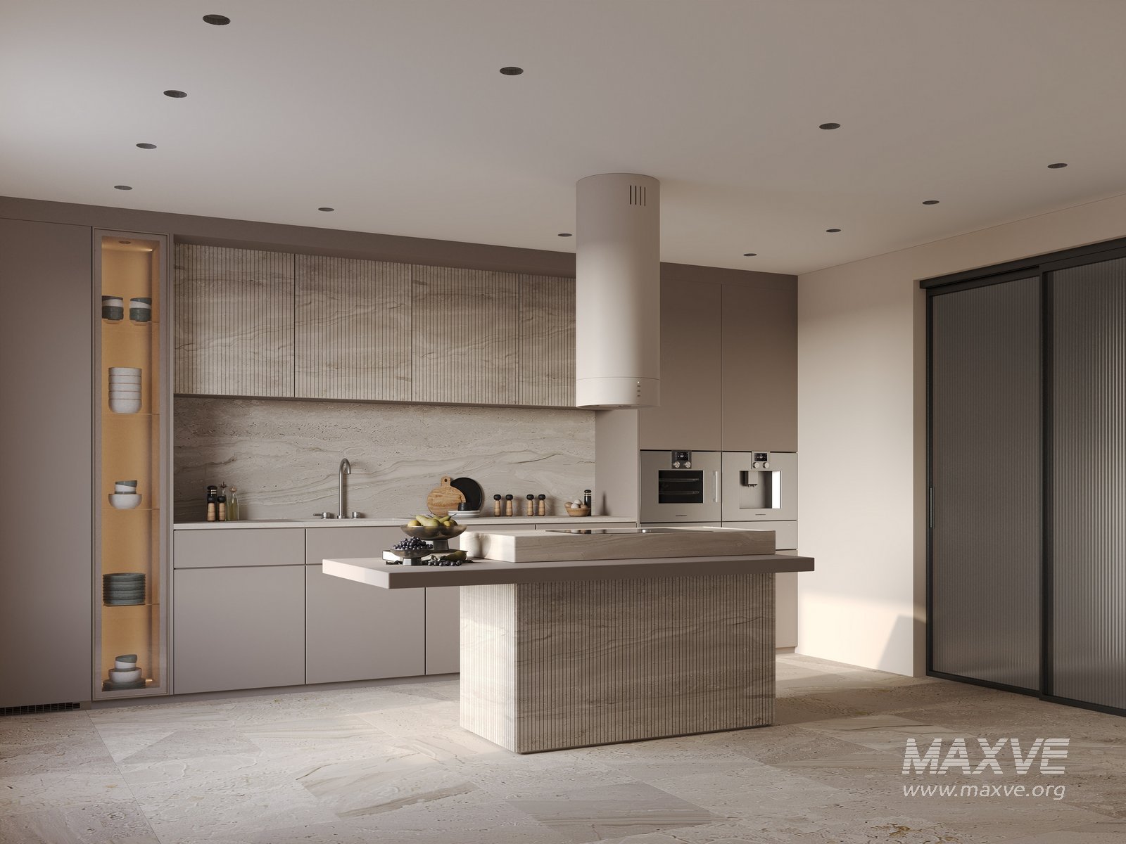 Kitchen Design Visualization 3d model Download Maxve