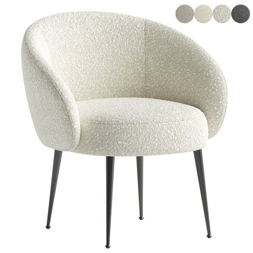 Kendra Curved Accent Chair 3d model Download Maxve