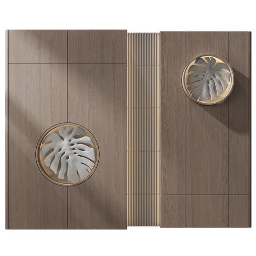 Monstera Wall Panel Decor 3d model Download Maxve