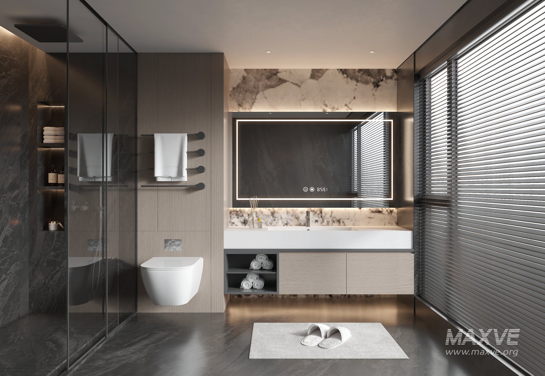 Modern bathroom 3d model Download Maxve
