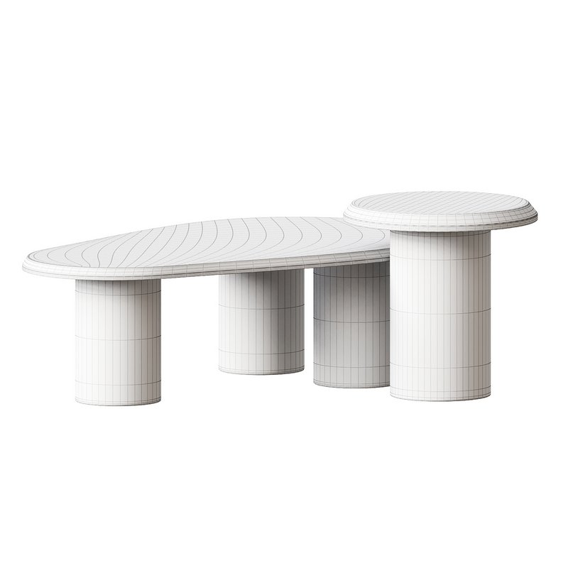 Columns Nesting Coffee Table Set 3d model Download Maxve