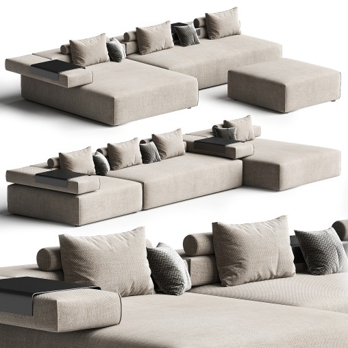 CINDER BLOCK modular sofa 1-2 3D model Maxve