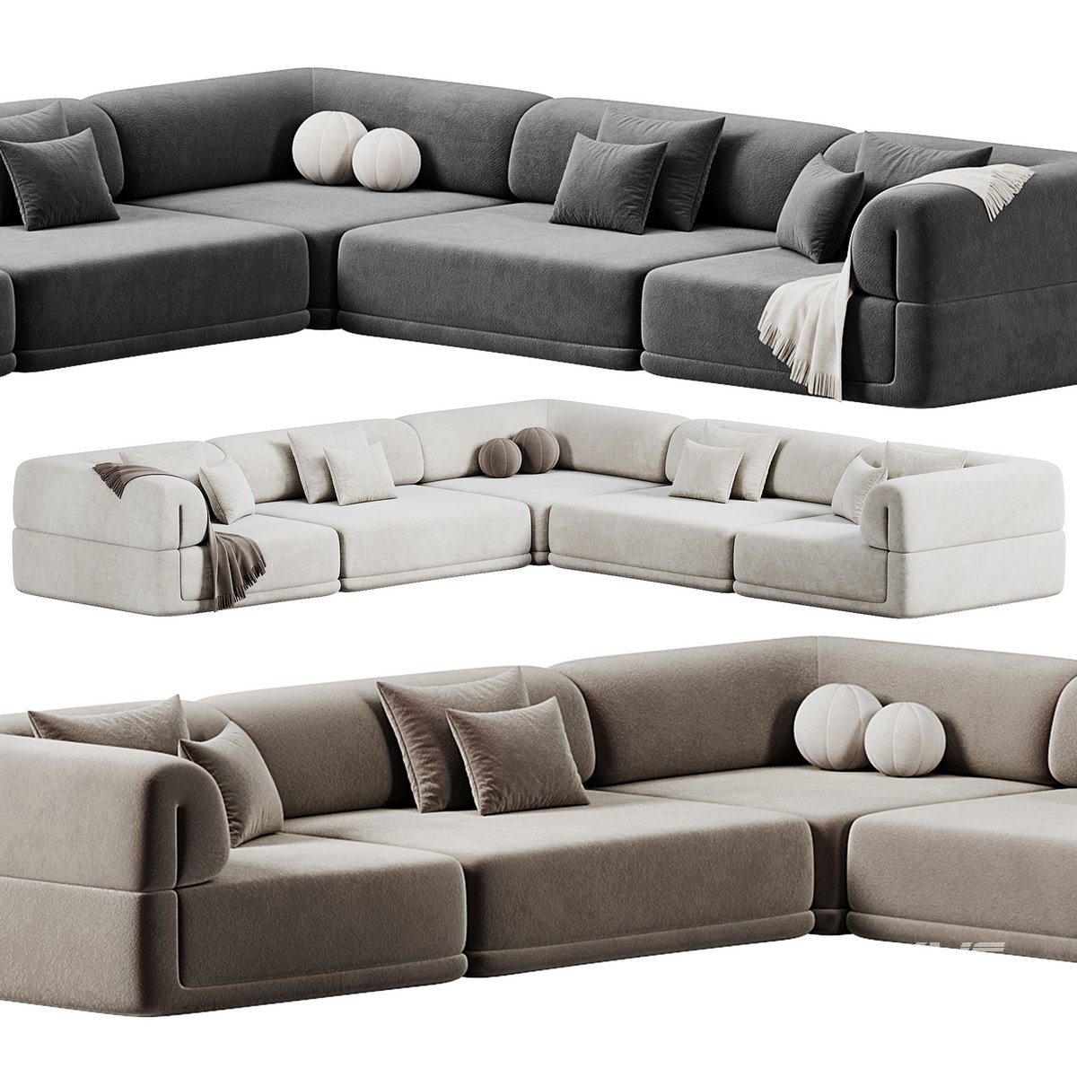 Cube Modular Sofa 3d model Download Maxve
