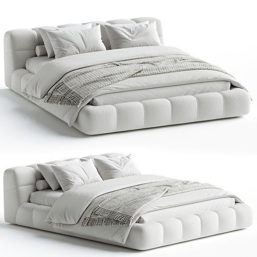 Tufted Bed Eternity Modern 3d model Download Maxve