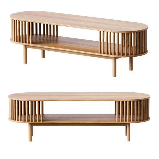 Oval Bamboo Coffee Table Natural Bamboo Coffee Table 3d model Download ...