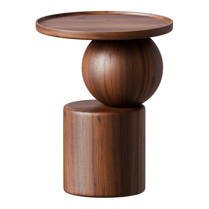 Solid walnut end table, Stigido 3d model Download Maxve