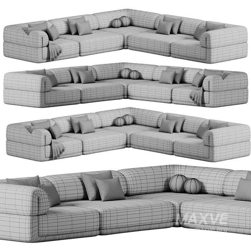 Cube Modular Sofa 3d model Download Maxve