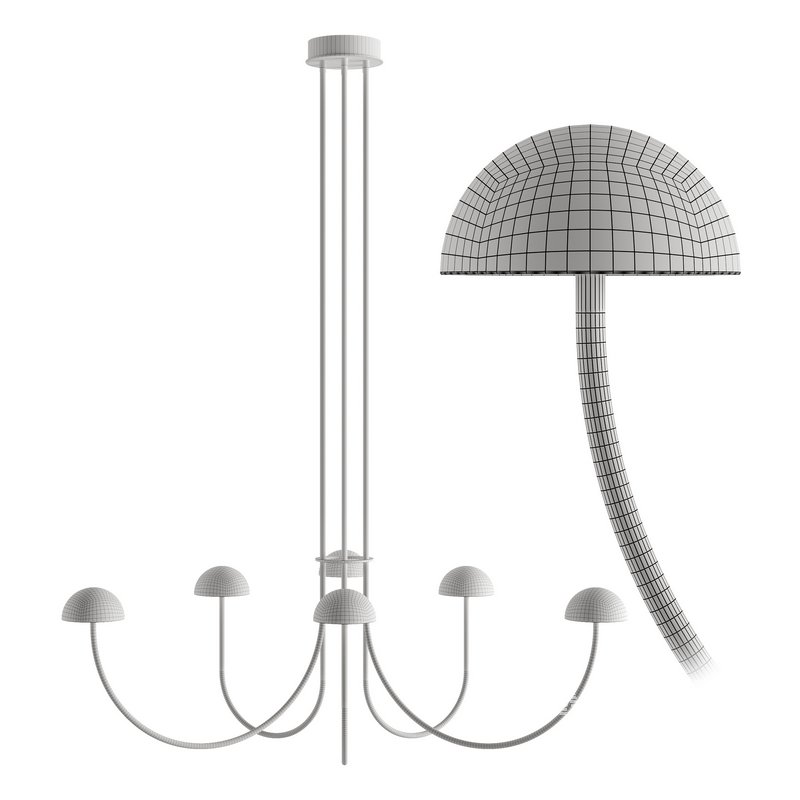 Dussa C1307-6 Pendant Lamp by Aromas 3d model Download Maxve