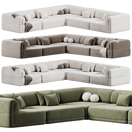 Cube Modular Sofa 3d model Download Maxve