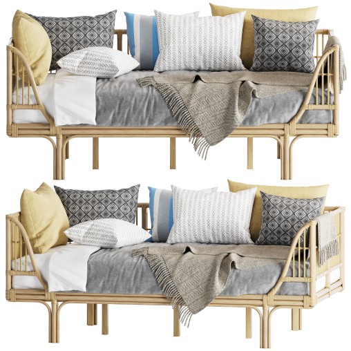 Honey_Rattan_Daybed_Frame 3D model Maxve