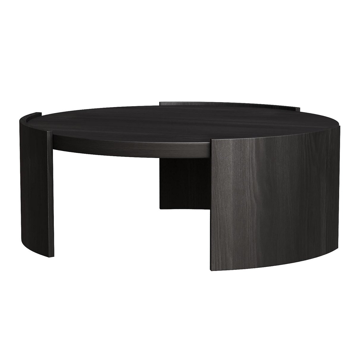 Tamera 100cm Wooden Round Coffee Table - Black 3d model Download Maxve