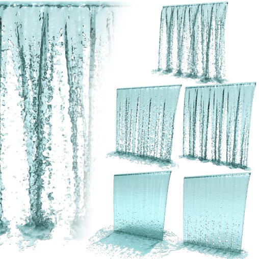 5 Waterfall Collection 3D model Maxve