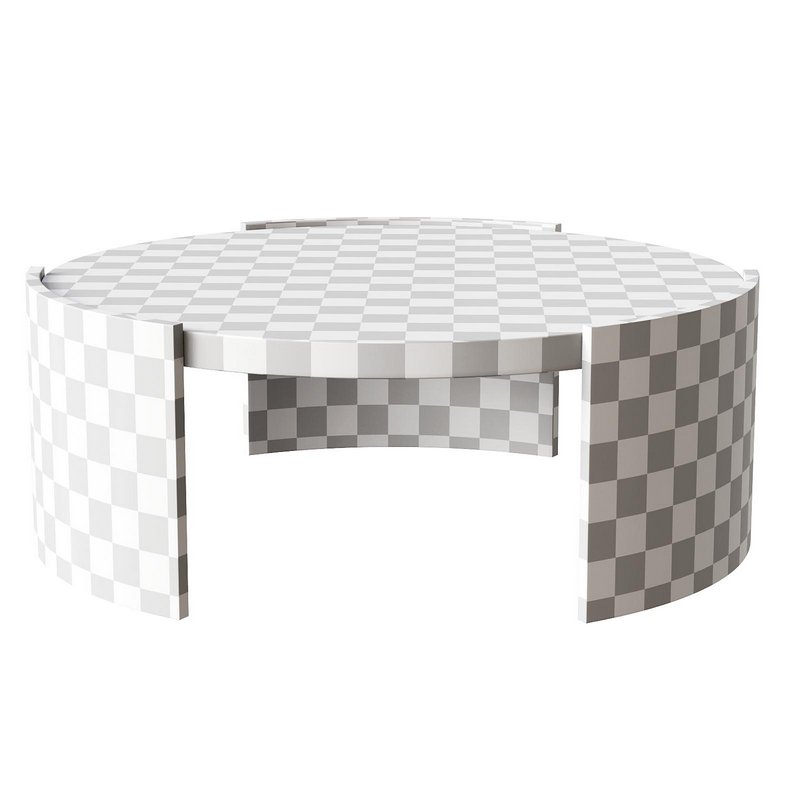 Tamera 100cm Wooden Round Coffee Table - Black 3d model Download Maxve