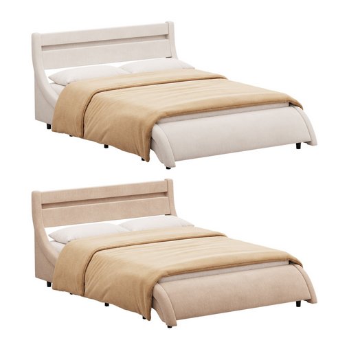 Homfa Full Size Bed Frame 3d model Download Maxve