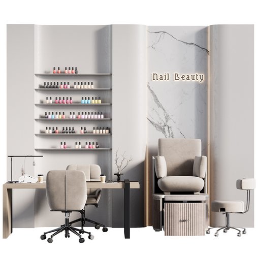 Manicure & pedicure area in the beauty salon 05 3d model Download Maxve