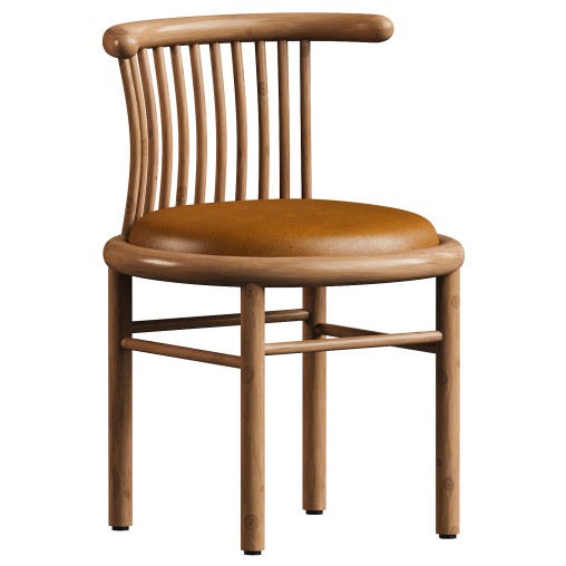 Mathilde Leather Dining Chair 3d model Download Maxve