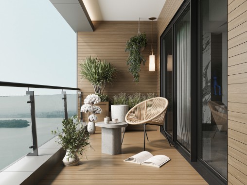 Modern balcony 3D model Maxve